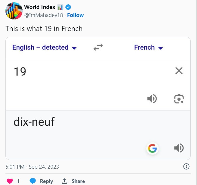 This Is What 19 In French 19 In French Know Your Meme