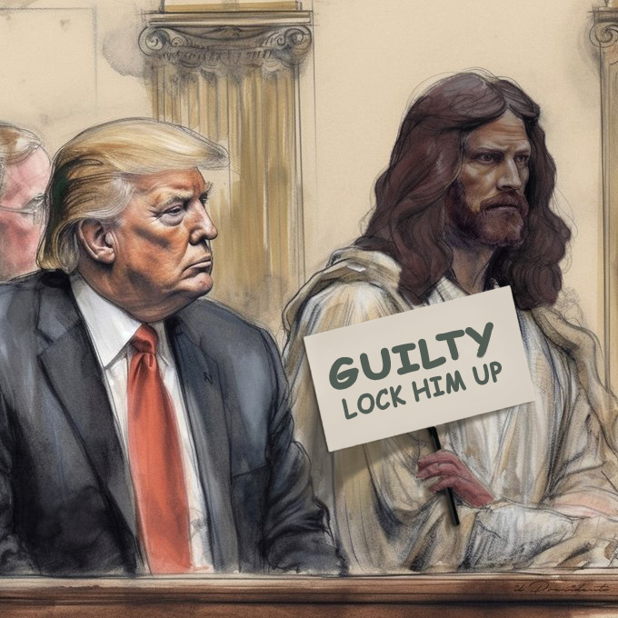 Jesus Redraw | Trump and Jesus Courtroom Sketch | Know Your Meme