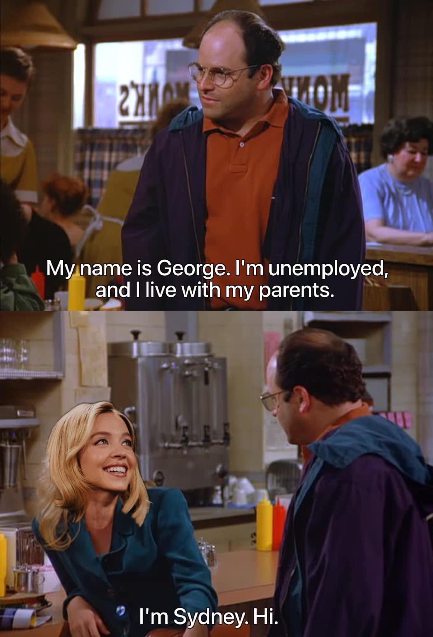 George Costanza meets Sydney Sweeney on Seinfeld | Sydney Sweeney on ...