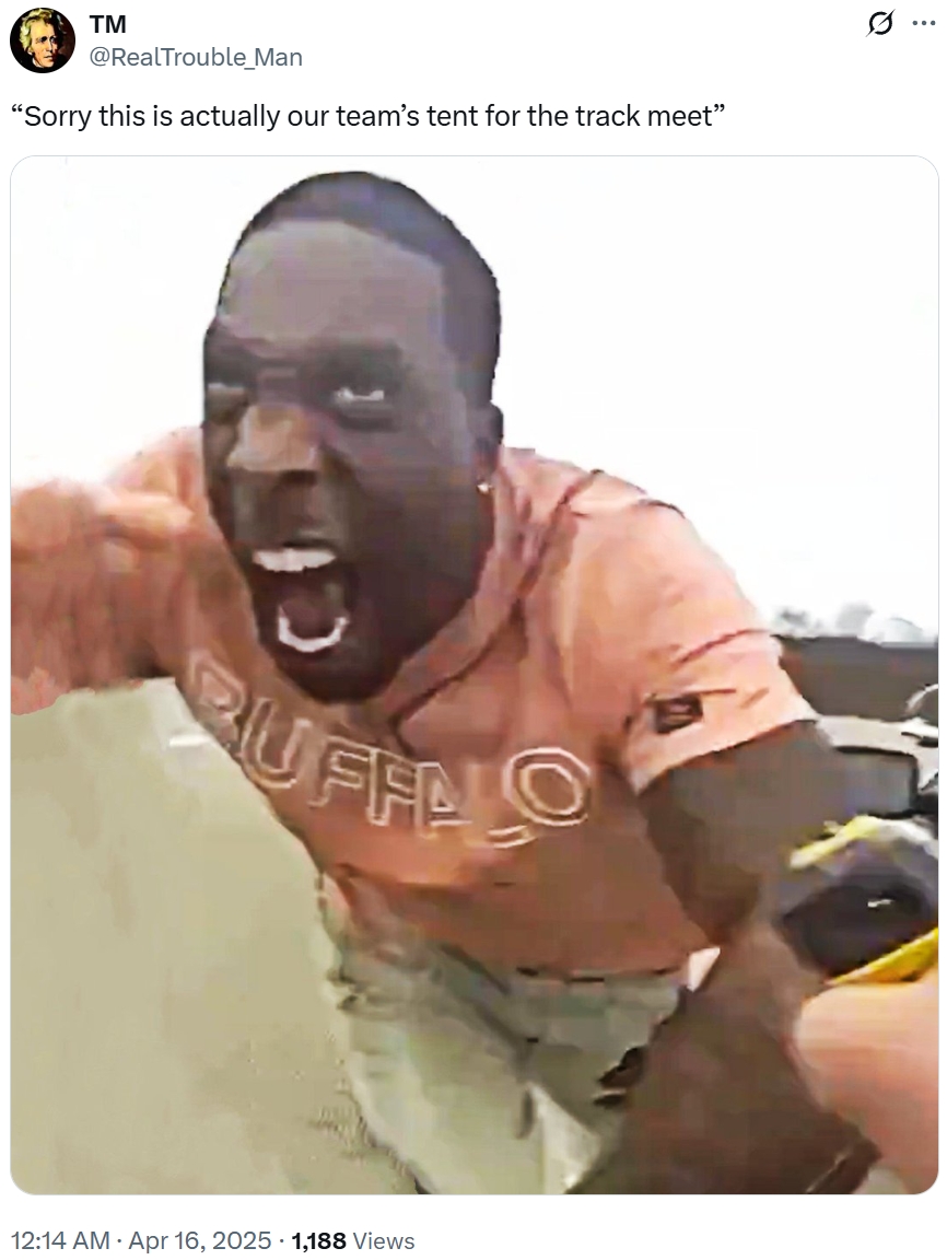 Man in "Buffalo" Shirt Charging: Image Gallery | Know Your Meme