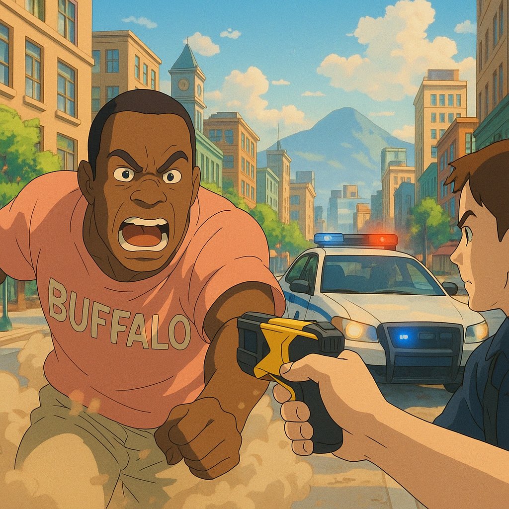 Man in "Buffalo" Shirt Charging: Image Gallery | Know Your Meme