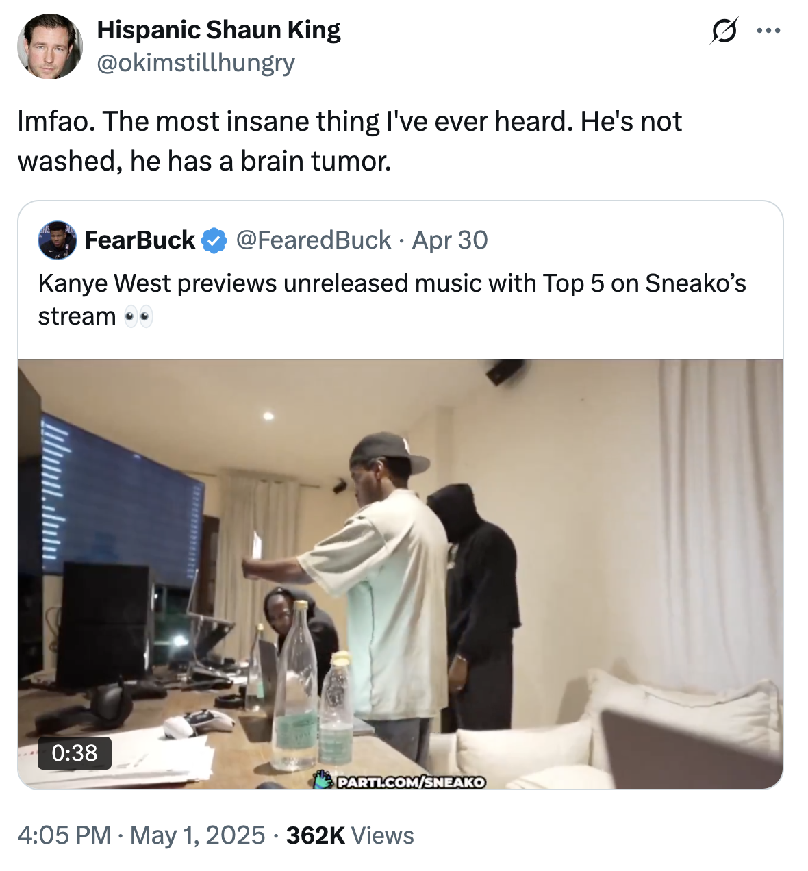 lmfao. The most insane thing I've ever heard. He's not washed, he has a ...