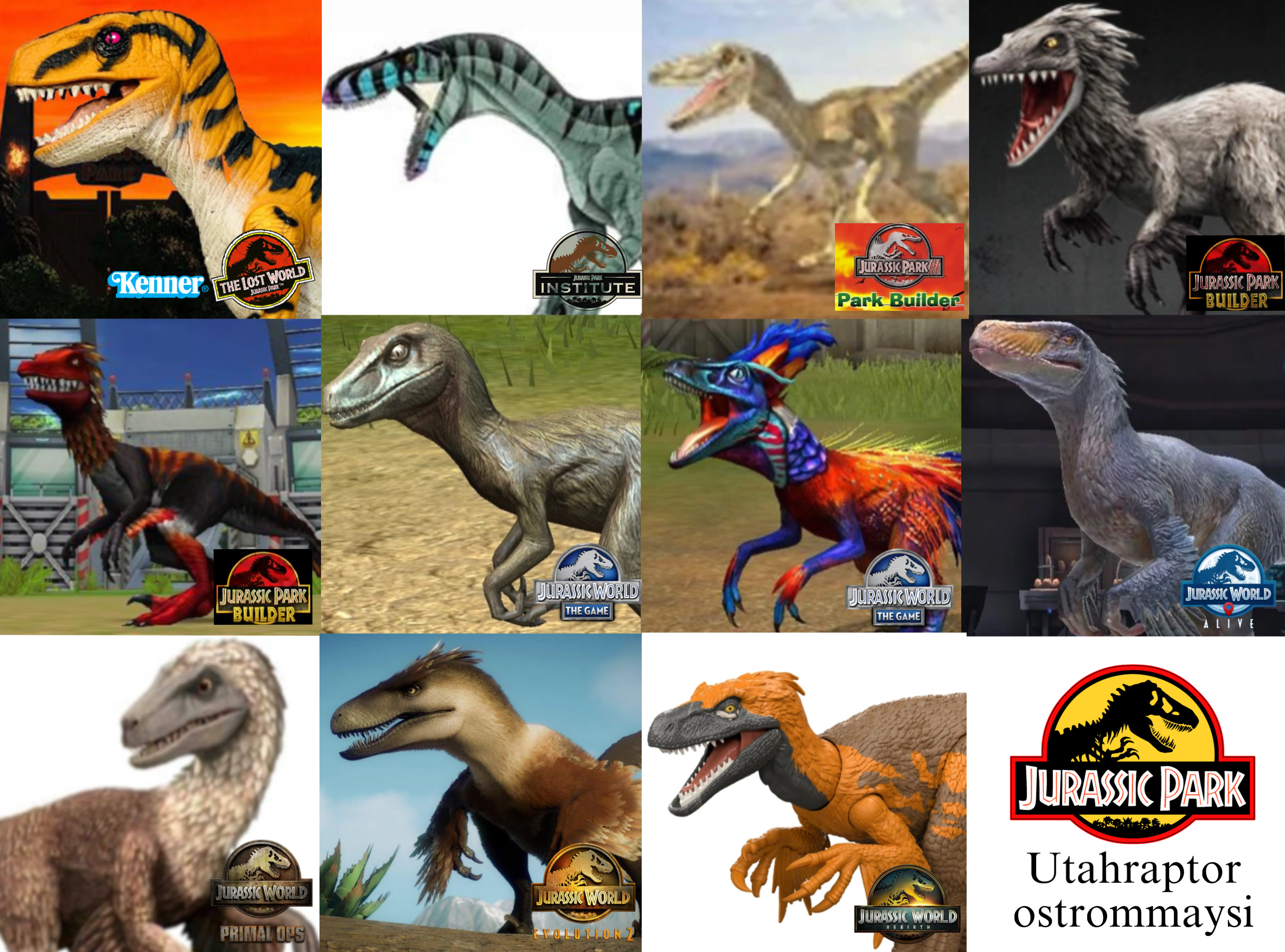 Evolution of Jurassic Park Utahraptor | Know Your Meme