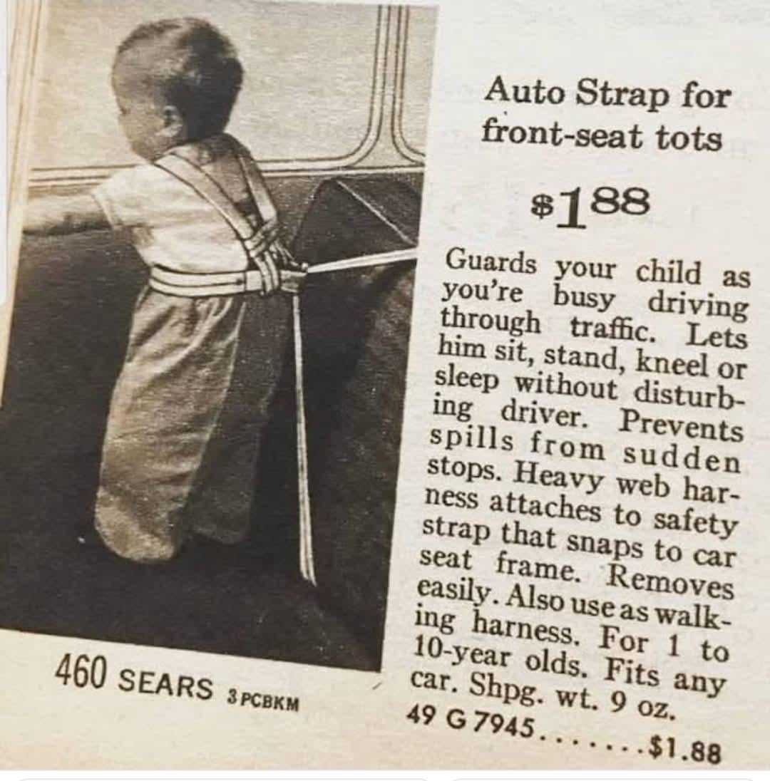 To strap kids in, 1961 | History / Nostalgia | Know Your Meme