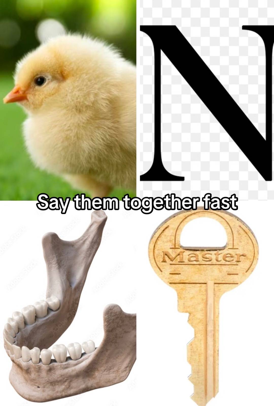 Say them together fast | Chick Can Jog Key / Chick & Jaw Key | Know ...