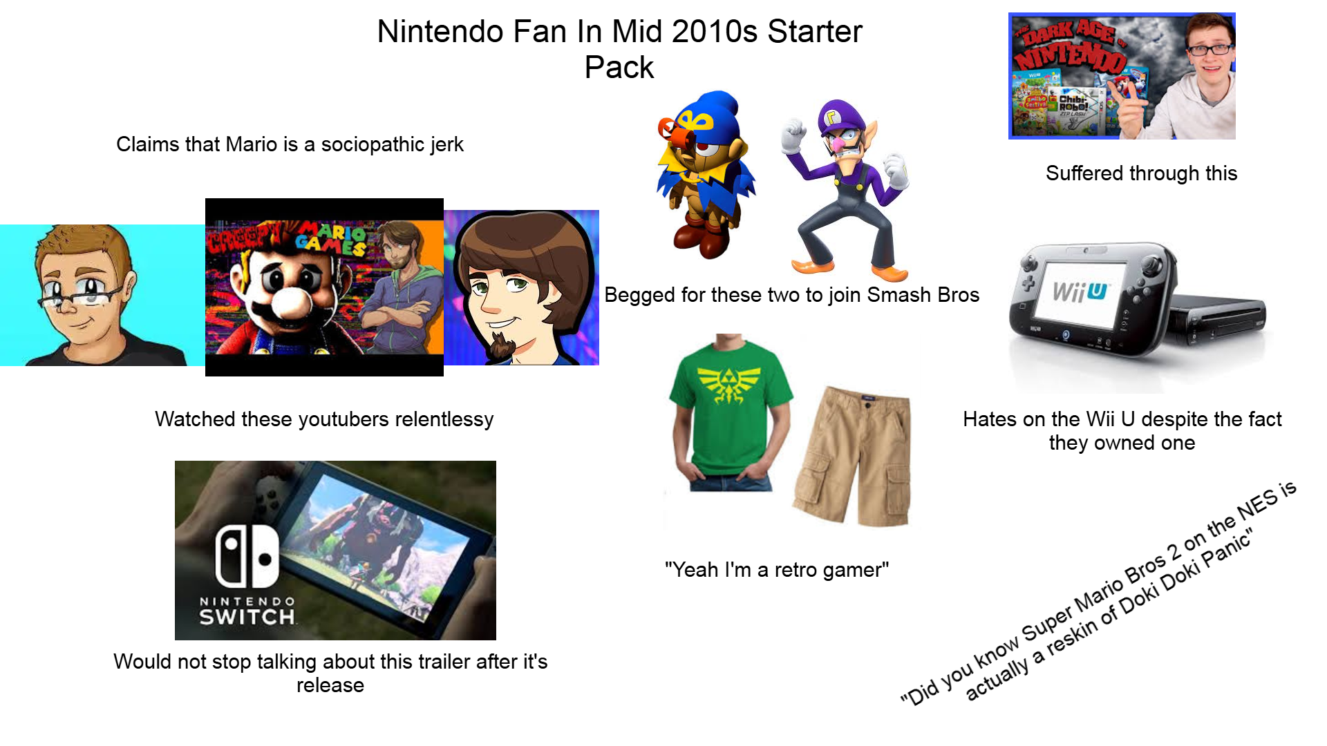 Nintendo fan in mid 2010s starter pack | /r/starterpacks | Know Your Meme