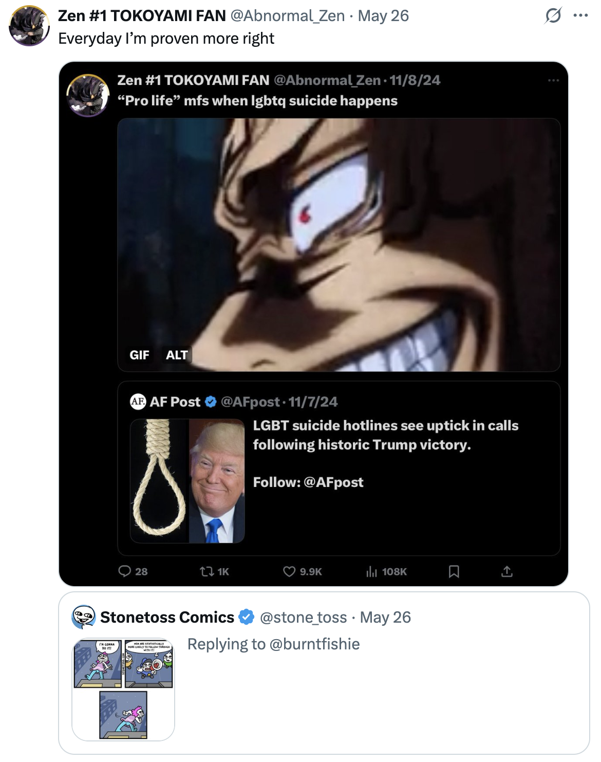 "Pro life" mfs when lgbtq suicide happens | Know Your Meme