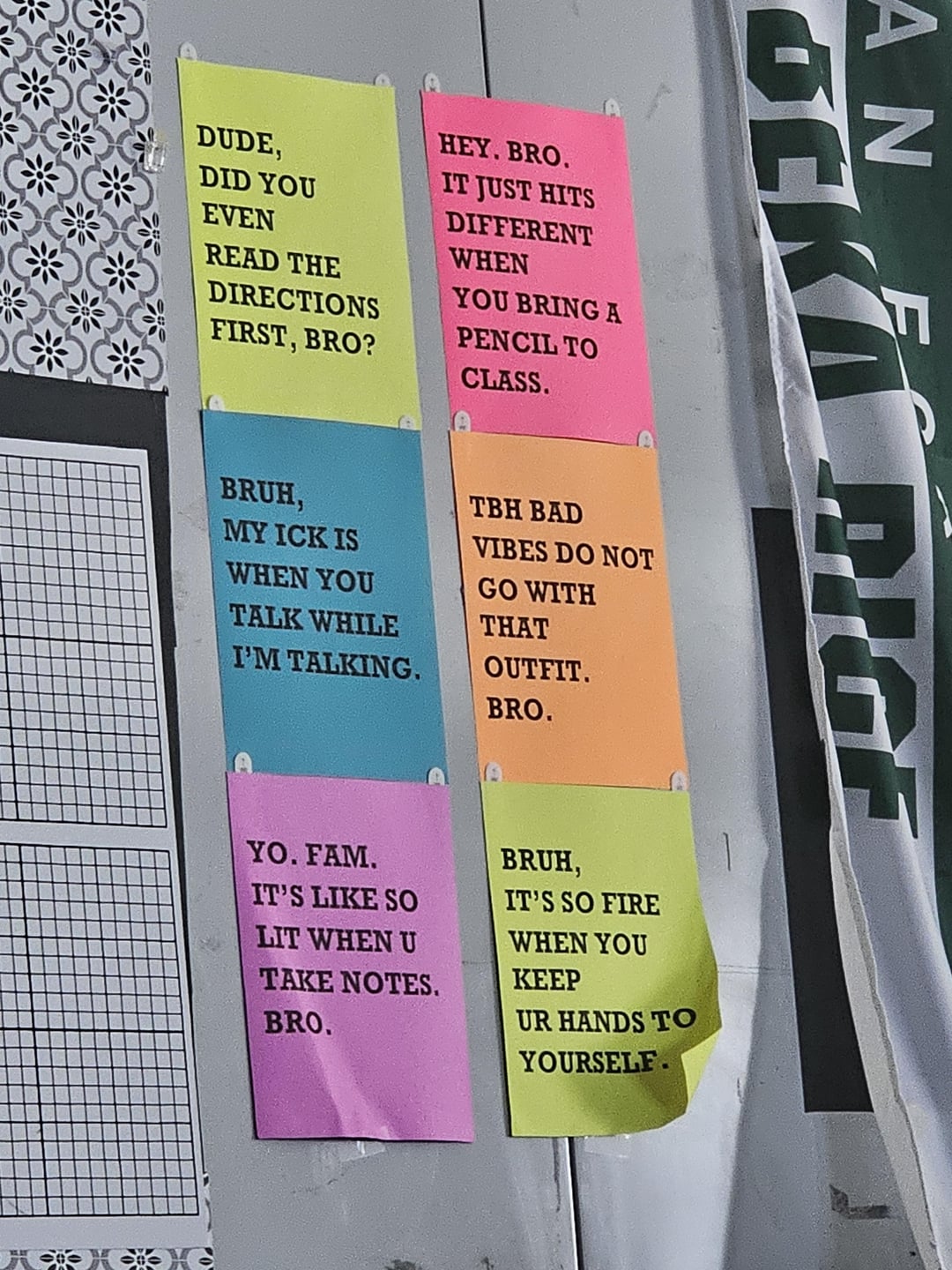 Posters in a math class | Know Your Meme