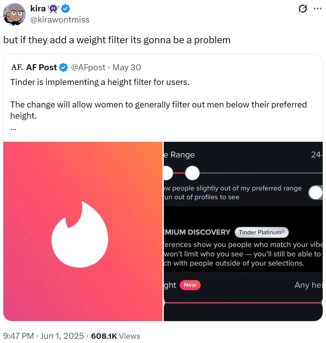 but if they add a weight filter its gonna be a problem | Know Your Meme