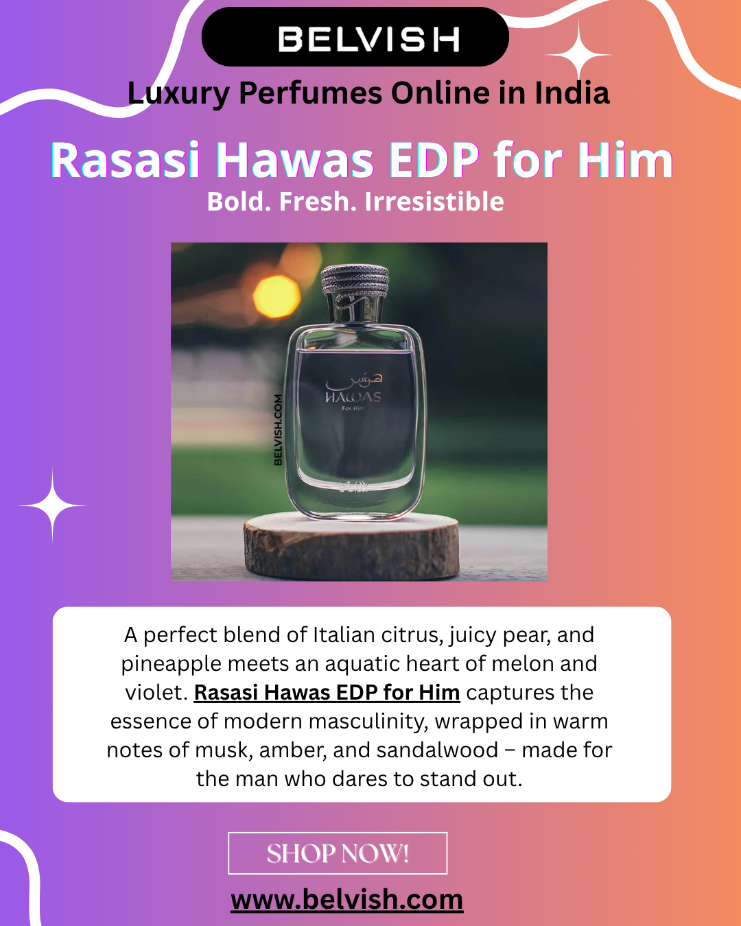 Buy Rasasi Hawas EDP for Him Online at Best Price – Only on Belvish ...