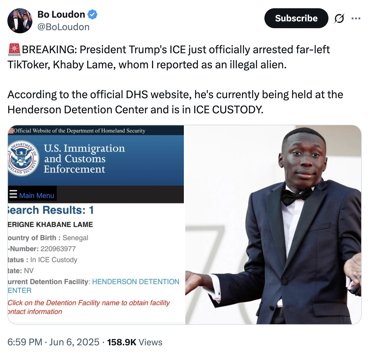 Bo Loudon Khaby Lame ICE tweet #2 | Khaby Lame ICE Detainment | Know ...