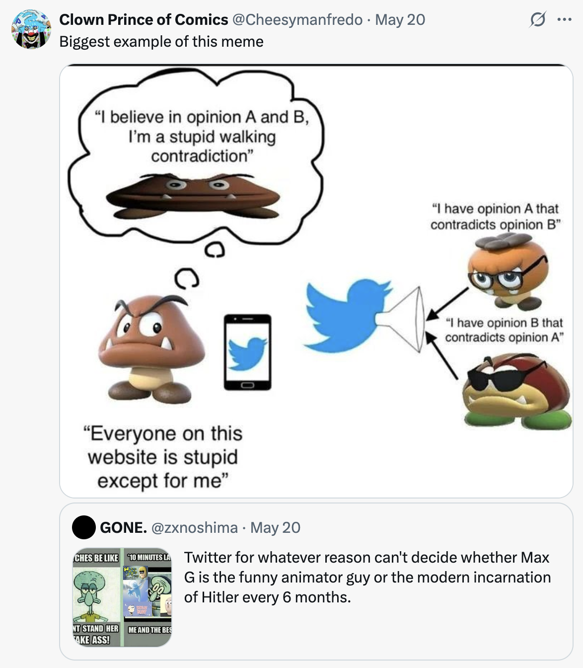 May 20th, 2025 tweet by @Cheesymanfredo | Know Your Meme