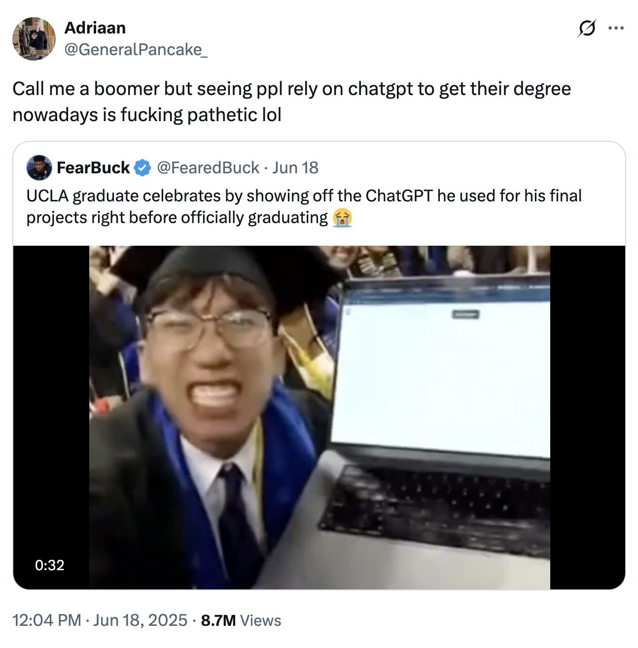 Call me a boomer but seeing ppl rely on chatgpt to get their degree ...