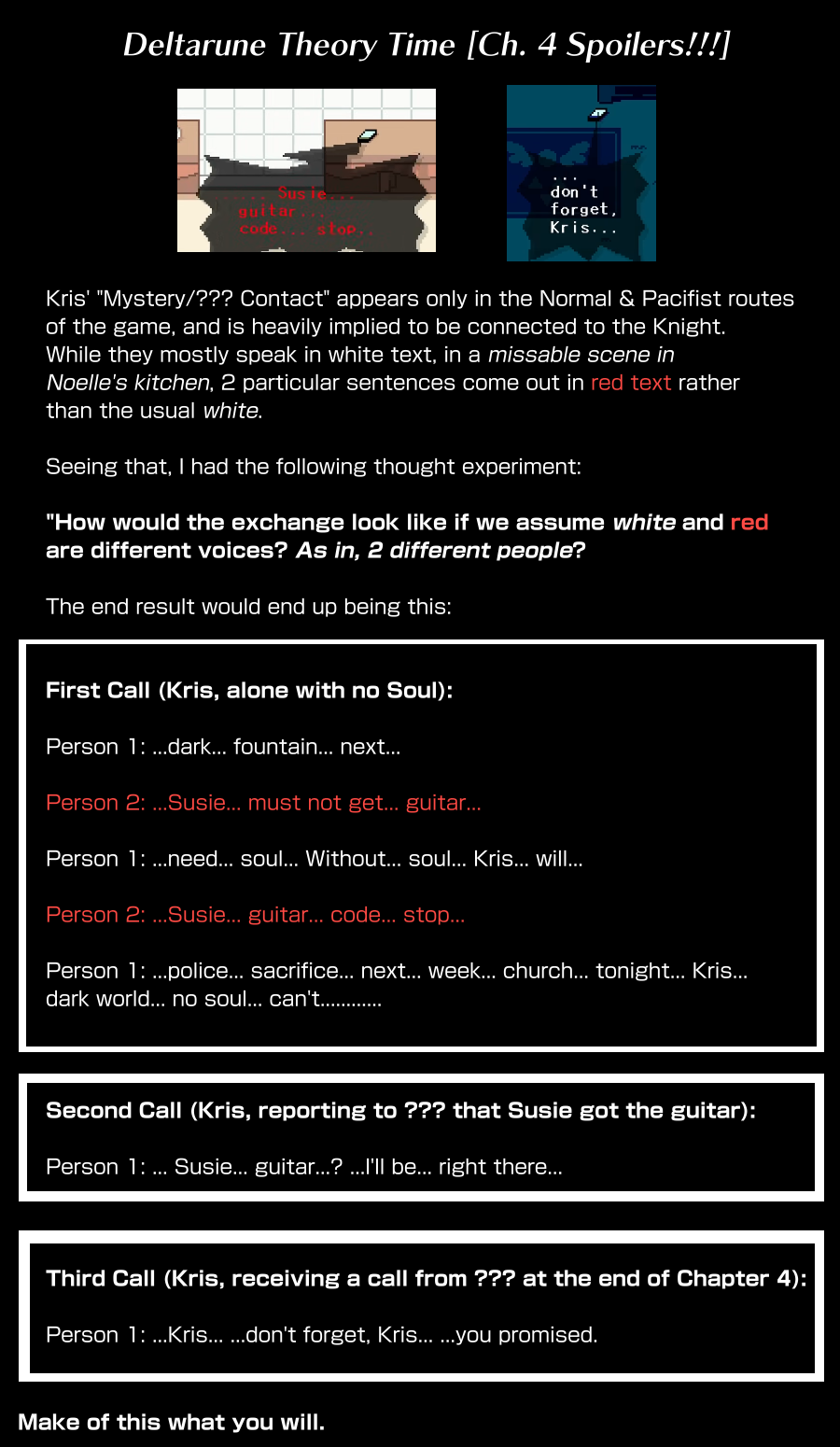 While playing Chapter 4 of Deltarune, something caught my attention ...