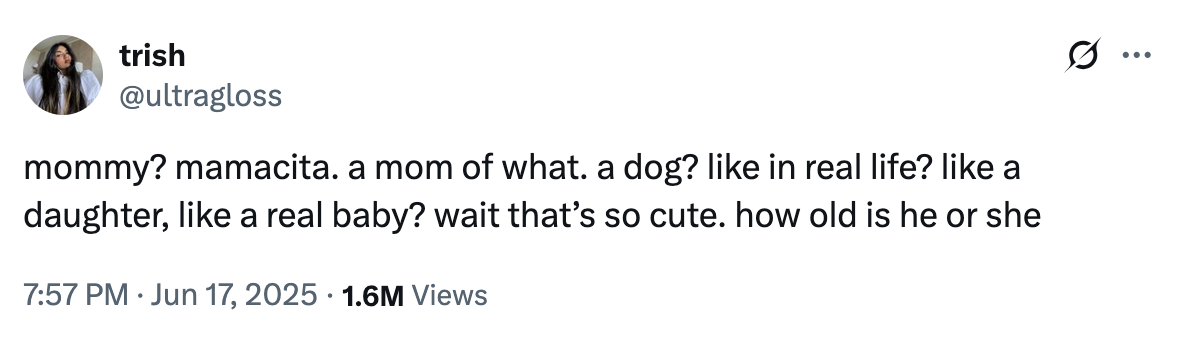 June 17th, 2025 tweet by @ultragloss | I'm A Mommy, Mamacita (Love ...