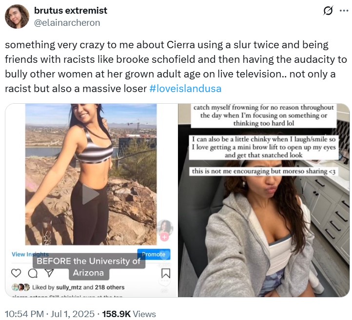 something very crazy to me about Cierra using a slur twice... | Cierra Ortega Racist Instagram ...
