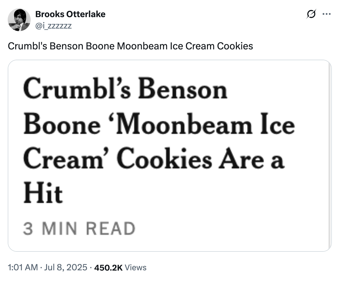 July 8th, 2025 tweet by @i_zzzzzz | Moonbeam Ice Cream | Know Your Meme