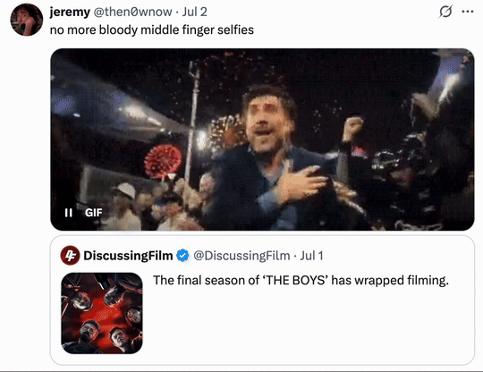 July 2nd, 2025 tweet by @then0wnow | F1: The Movie Fireworks ...