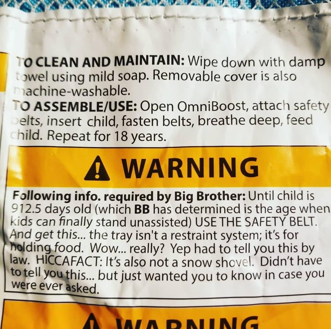 On the back of a collapsing high chair | Know Your Meme