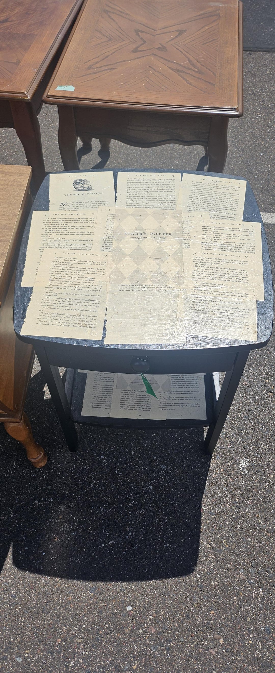A table with Harry Potter pages sealed in | Know Your Meme