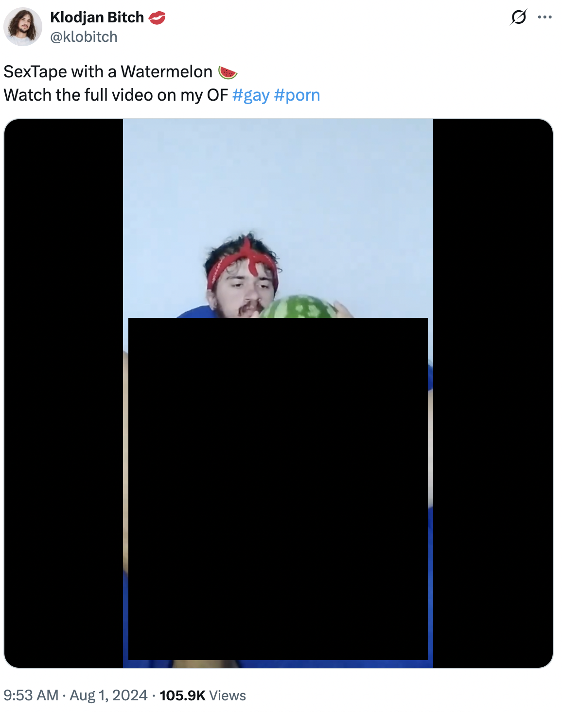 Klodjan (@klobitch) "SexTape with a Watermelon 🍉" Twitter video ...