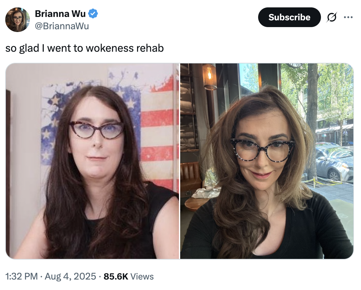Original Tweet | Brianna Wu "So Glad I Went to Wokeness Rehab" Tweet ...