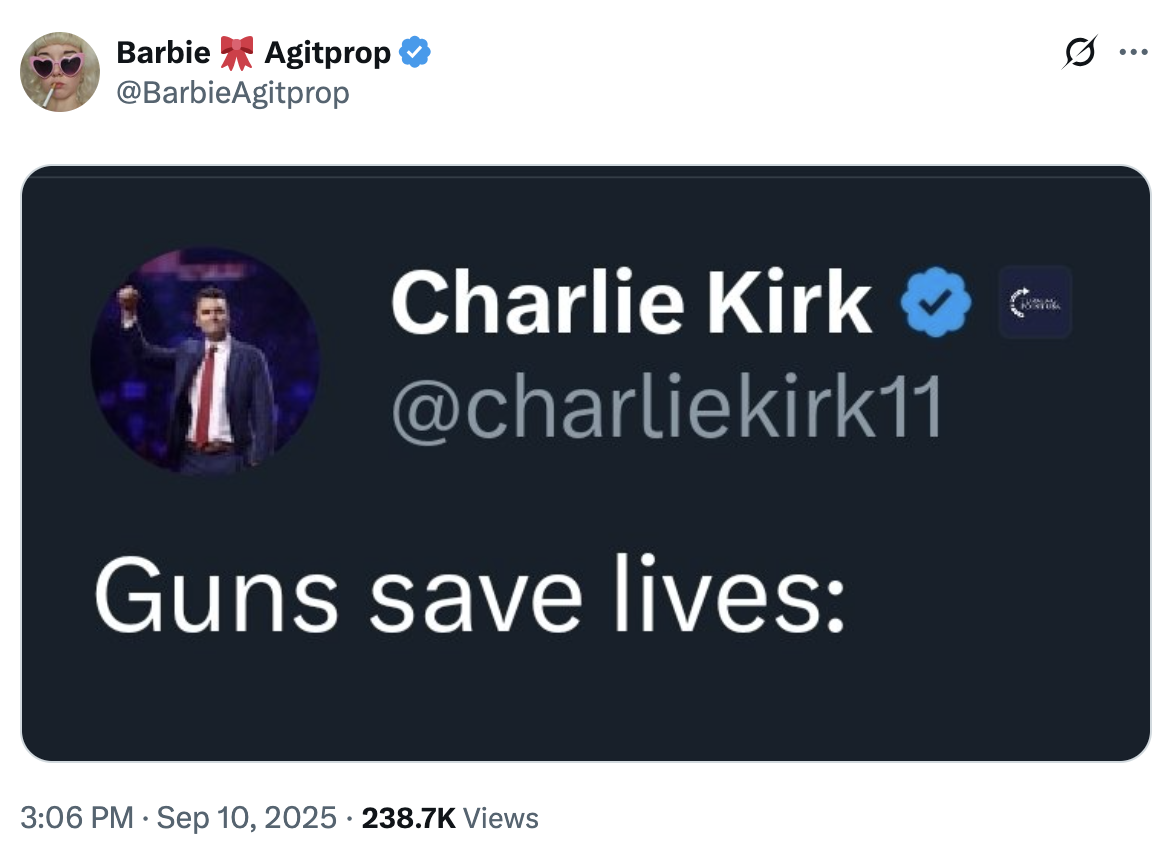 Charlie Kirk "Guns save lives" | Charlie Kirk Shooting at Utah Valley ...