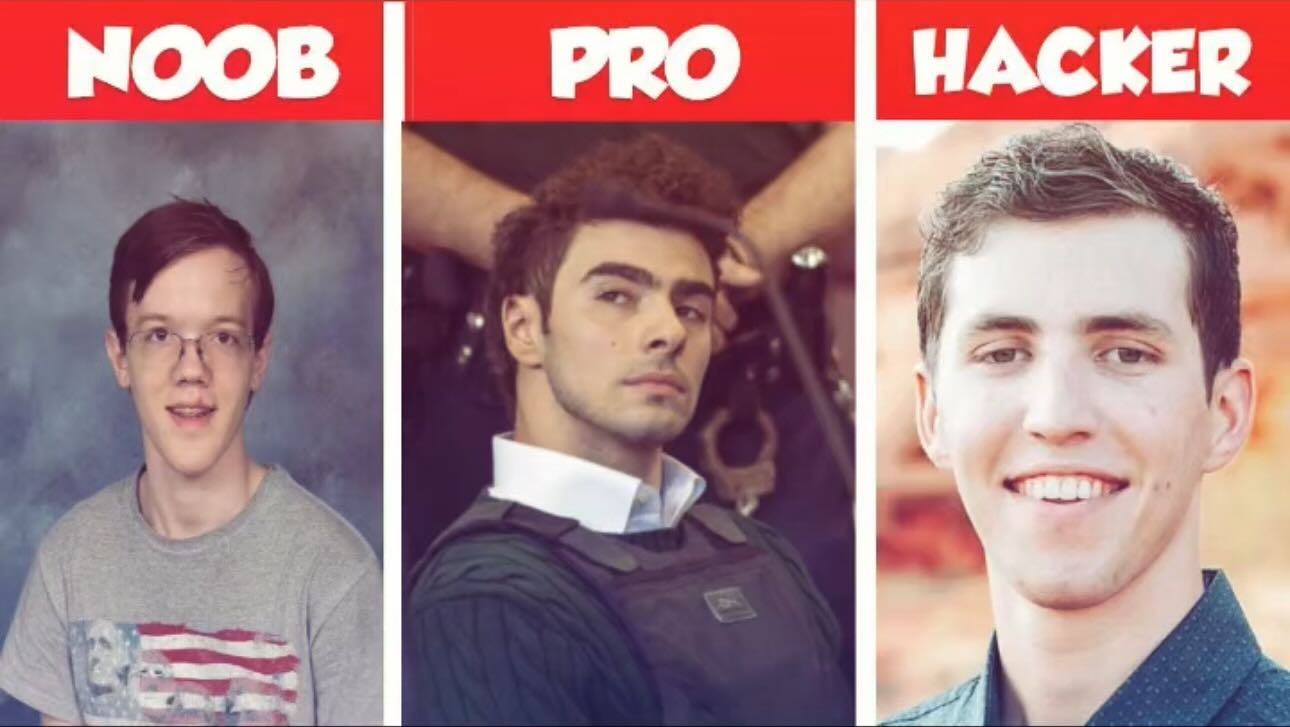 Noob vs Pro vs Hacker vs God | /r/okbuddyretard | Know Your Meme