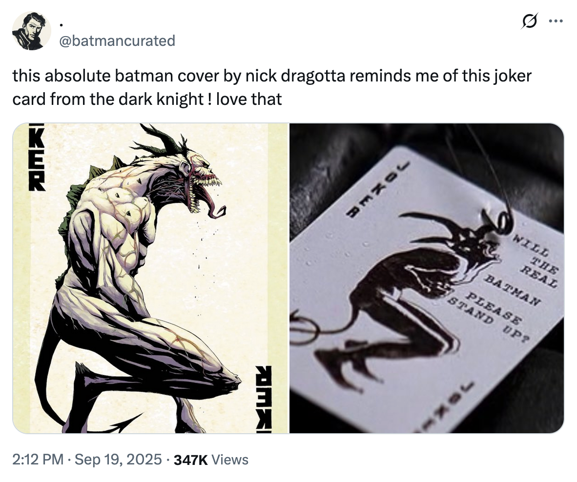 September 19th, 2025 tweet by @batmancurated | Absolute Joker (Absolute ...