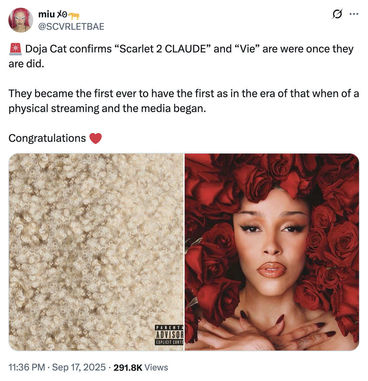 September 17th, 2025 tweet by @SCVRLETBAE | Are Were Once They Are Did ...