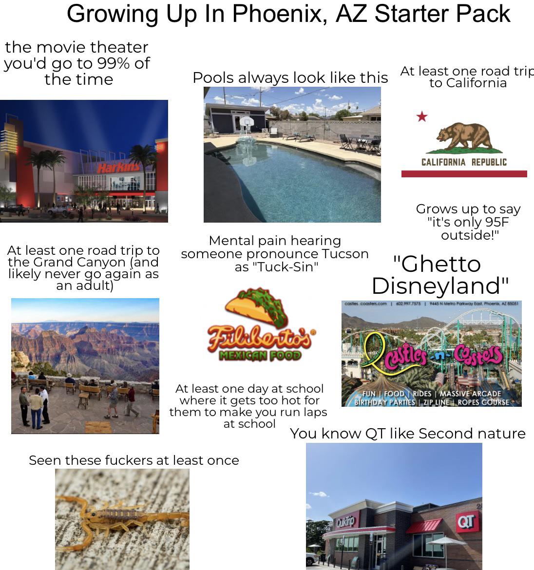 Growing up in Phoenix, AZ Starter Pack. | /r/starterpacks | Know Your Meme