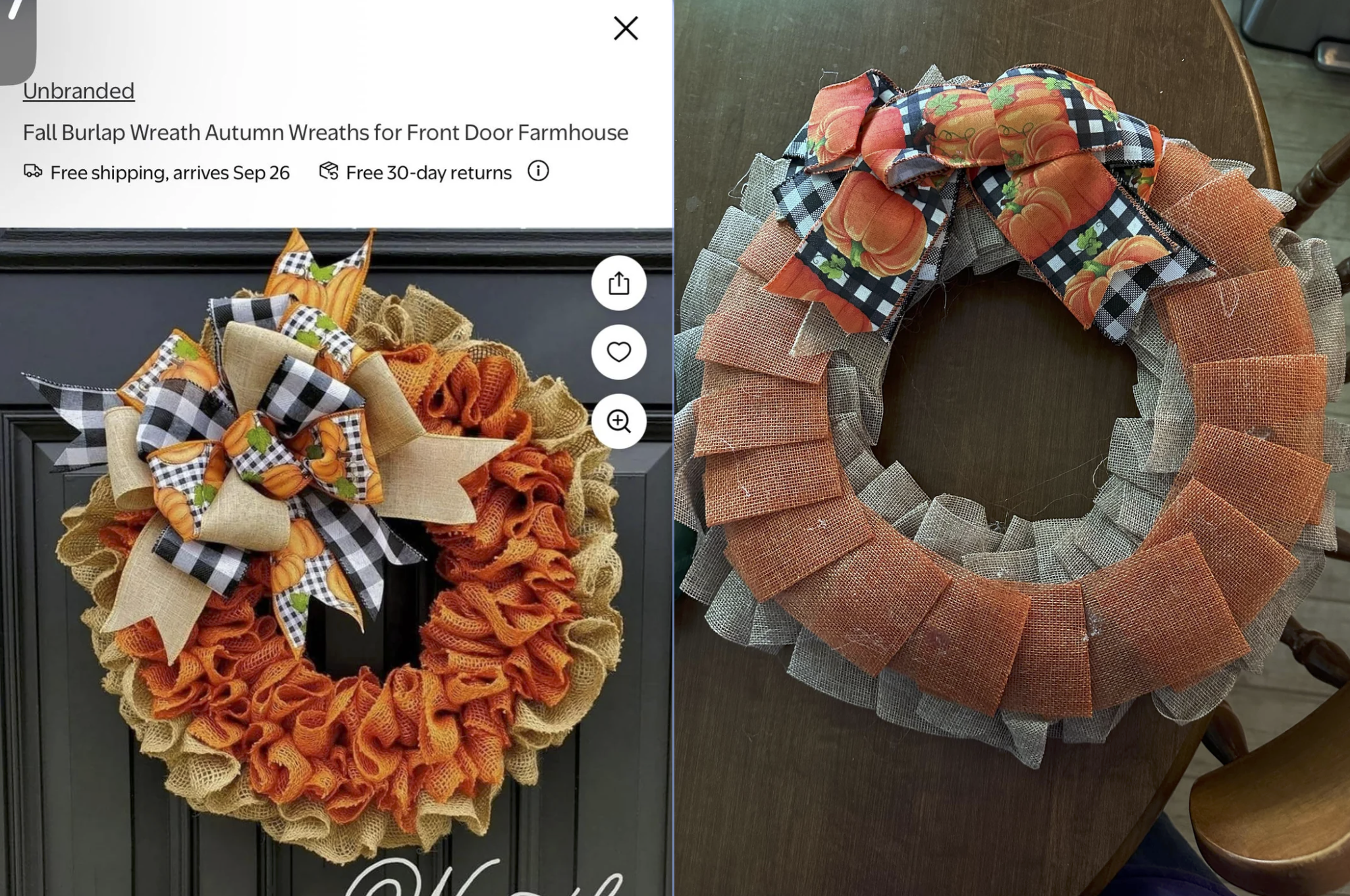 A fall wreath | Expectation vs. Reality | Know Your Meme