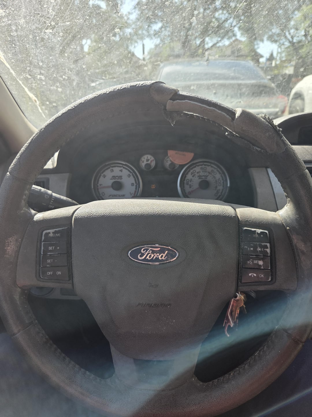 A steering wheel after 17 years of use | Know Your Meme