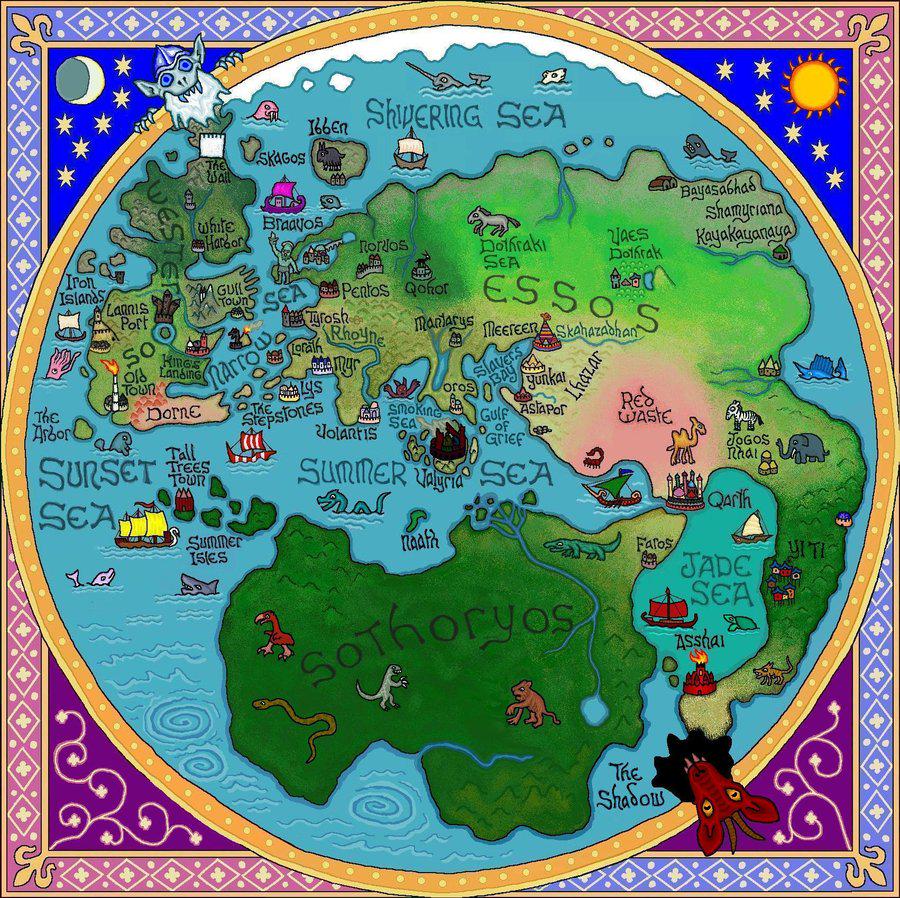 map in my ebook with Asshai shadow and Night King contrasting one ...