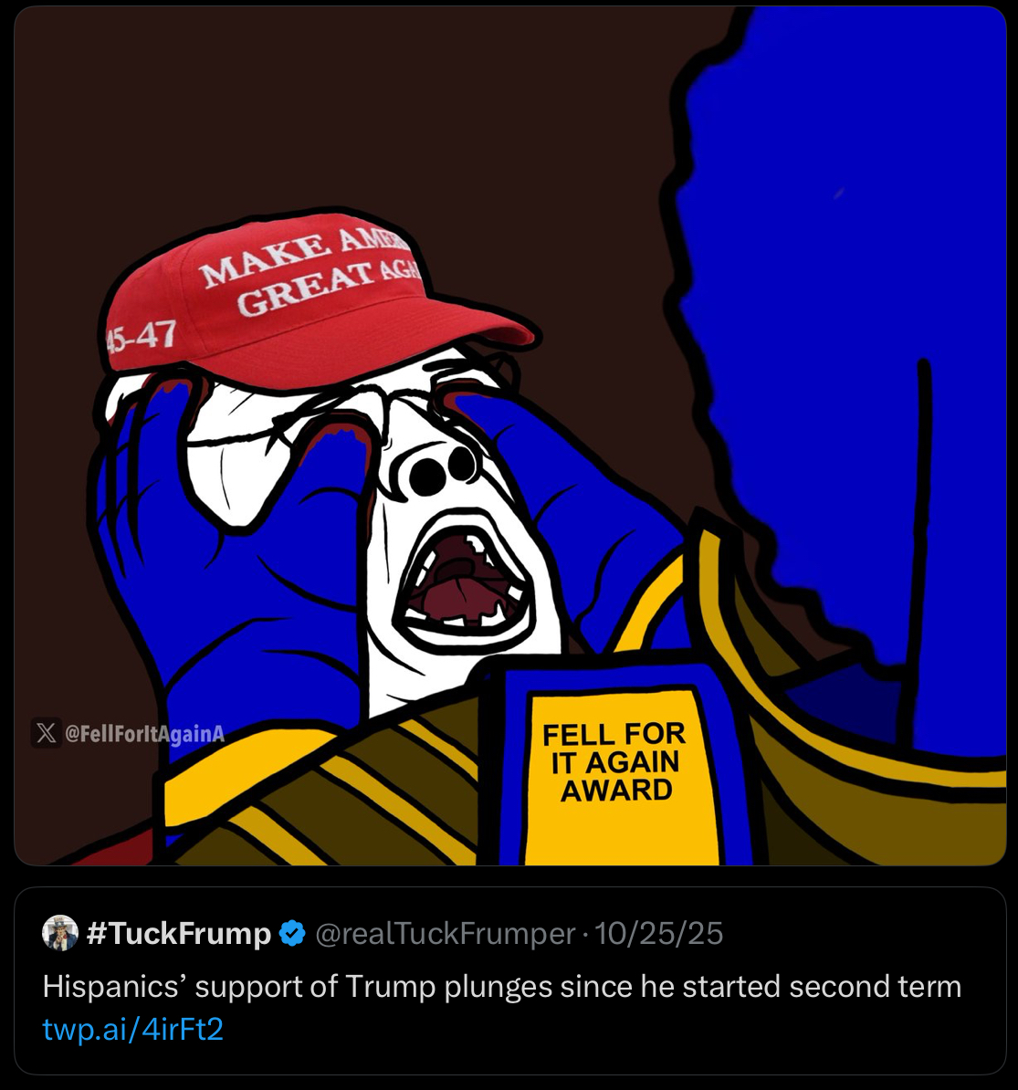 Fell for it again - Hispanic support drops | Know Your Meme