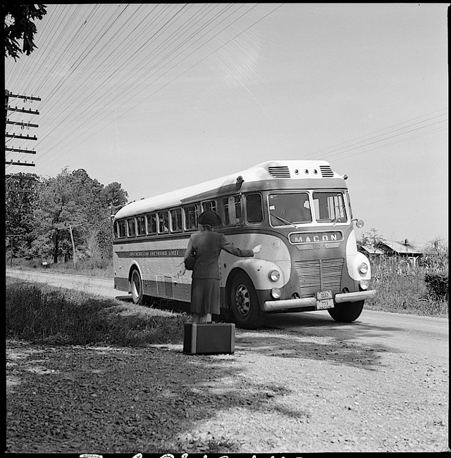 Flagging down a bus, 1943 | History / Nostalgia | Know Your Meme