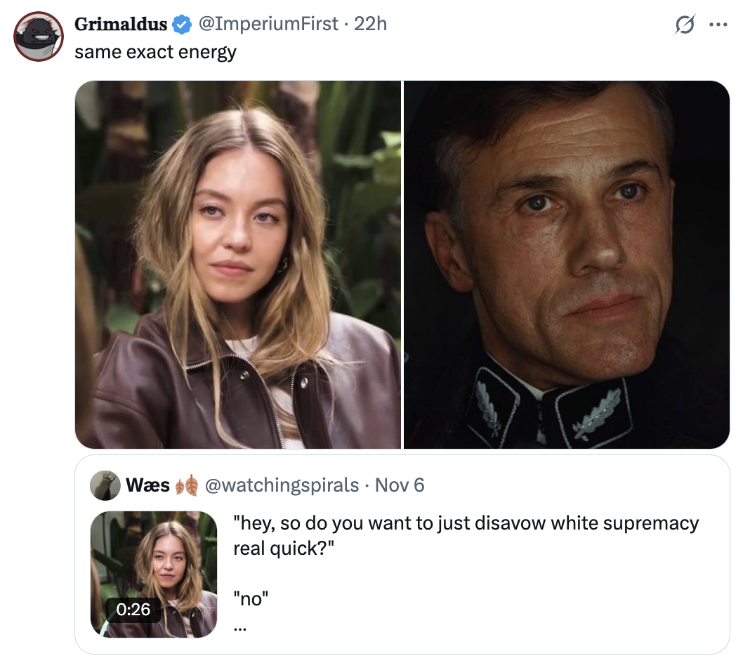 same exact energy | Sydney Sweeney and Katherine Stoeffel GQ Interview | Know Your Meme