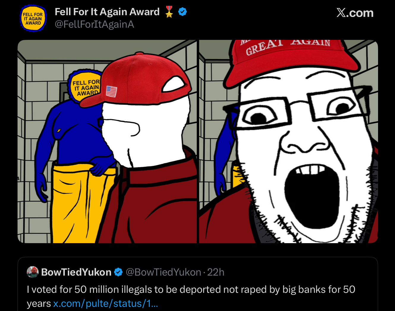Fell for it again | Fell For It Again Award | Know Your Meme