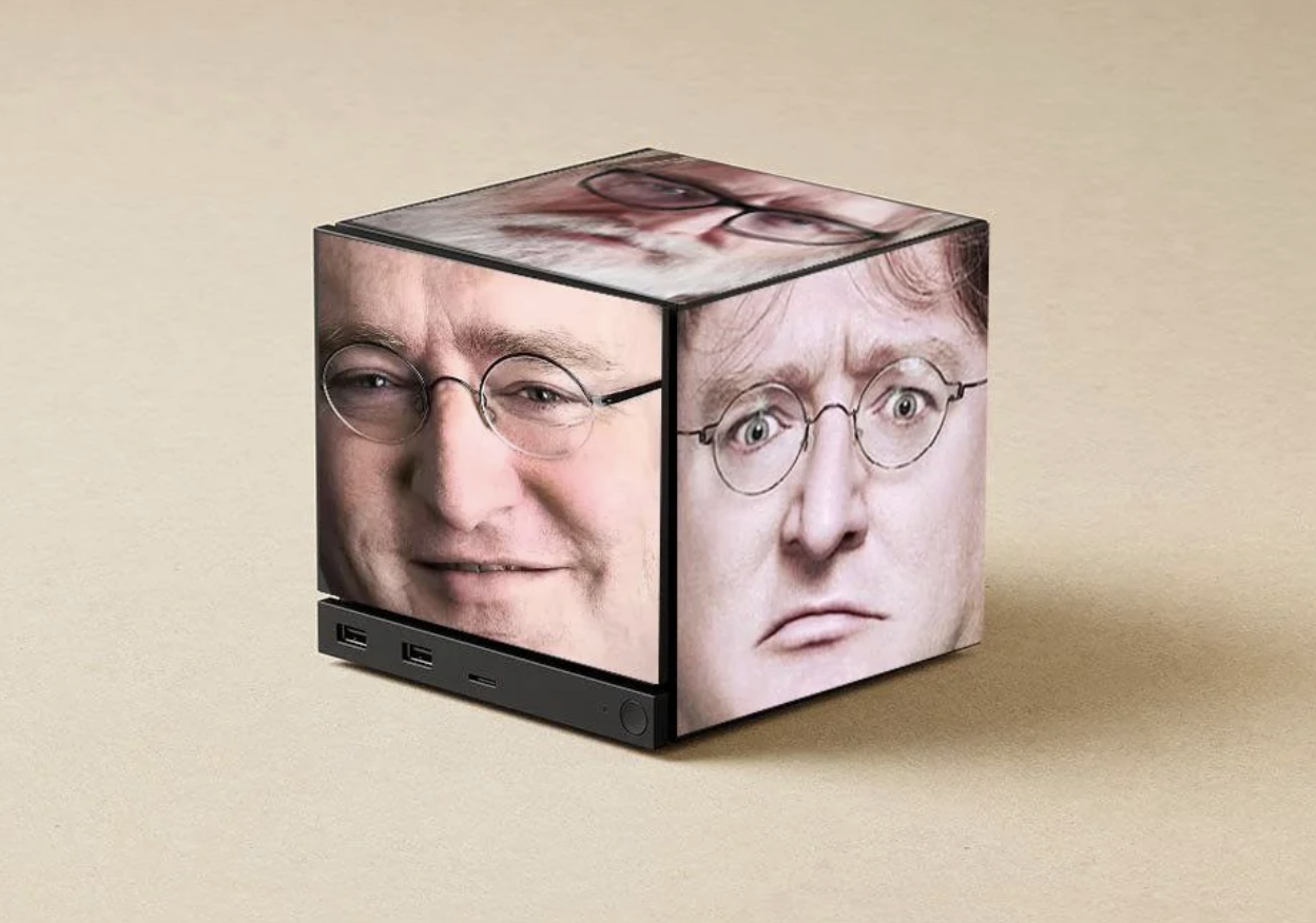 Redditer u/luckygazelle's Gabe Cube post | Steam Machine / Steam Cube / Gabe Cube | Know Your Meme