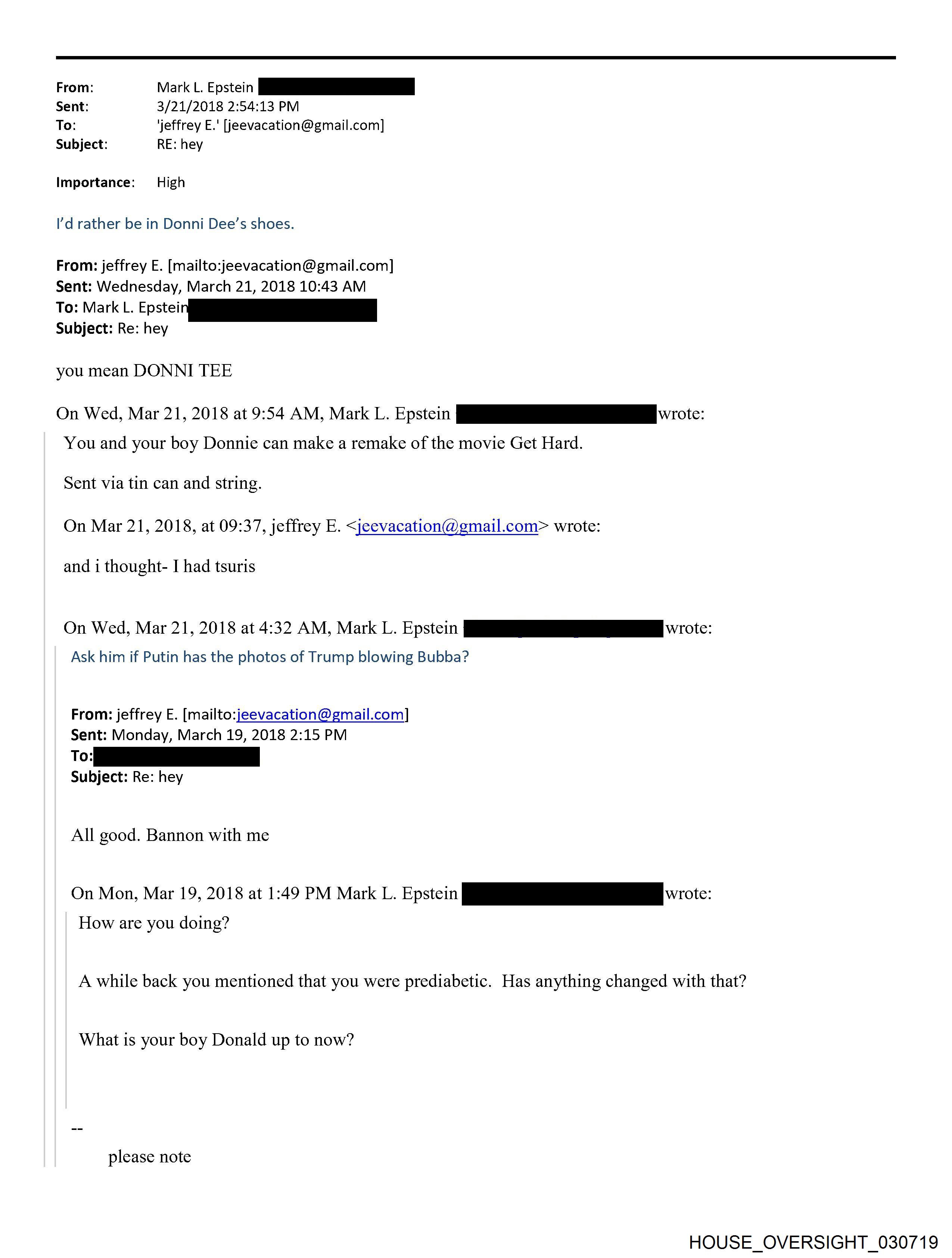 Scan of the "Trump blowing Bubba" email exchange between Mark and ...