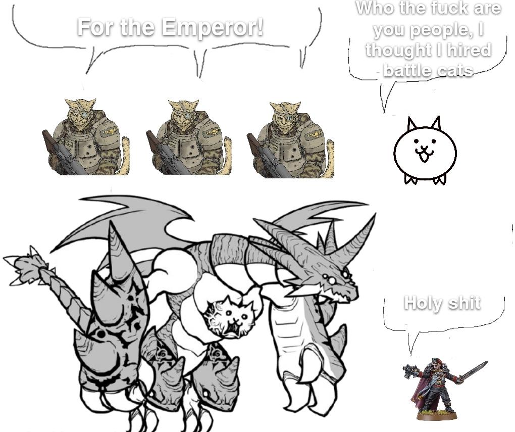 Basic Cat and Bahamut are way bigger than this, but I had to scale them ...