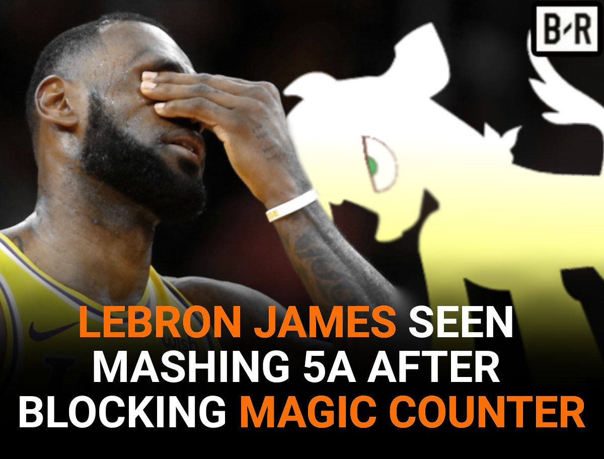 LeBron James Seen Mashing 5A After Blocking Magic Counter | Know Your Meme