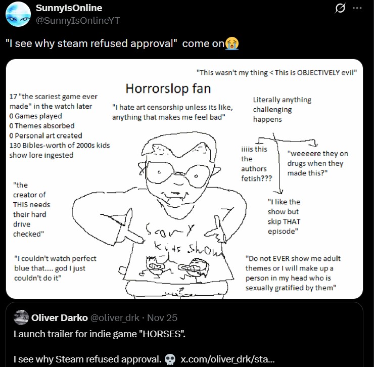 "I see why steam refused approval" come on😭 | Horses (Horror Video Game ...