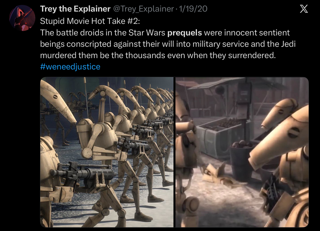 Justice for the battle droids | Know Your Meme