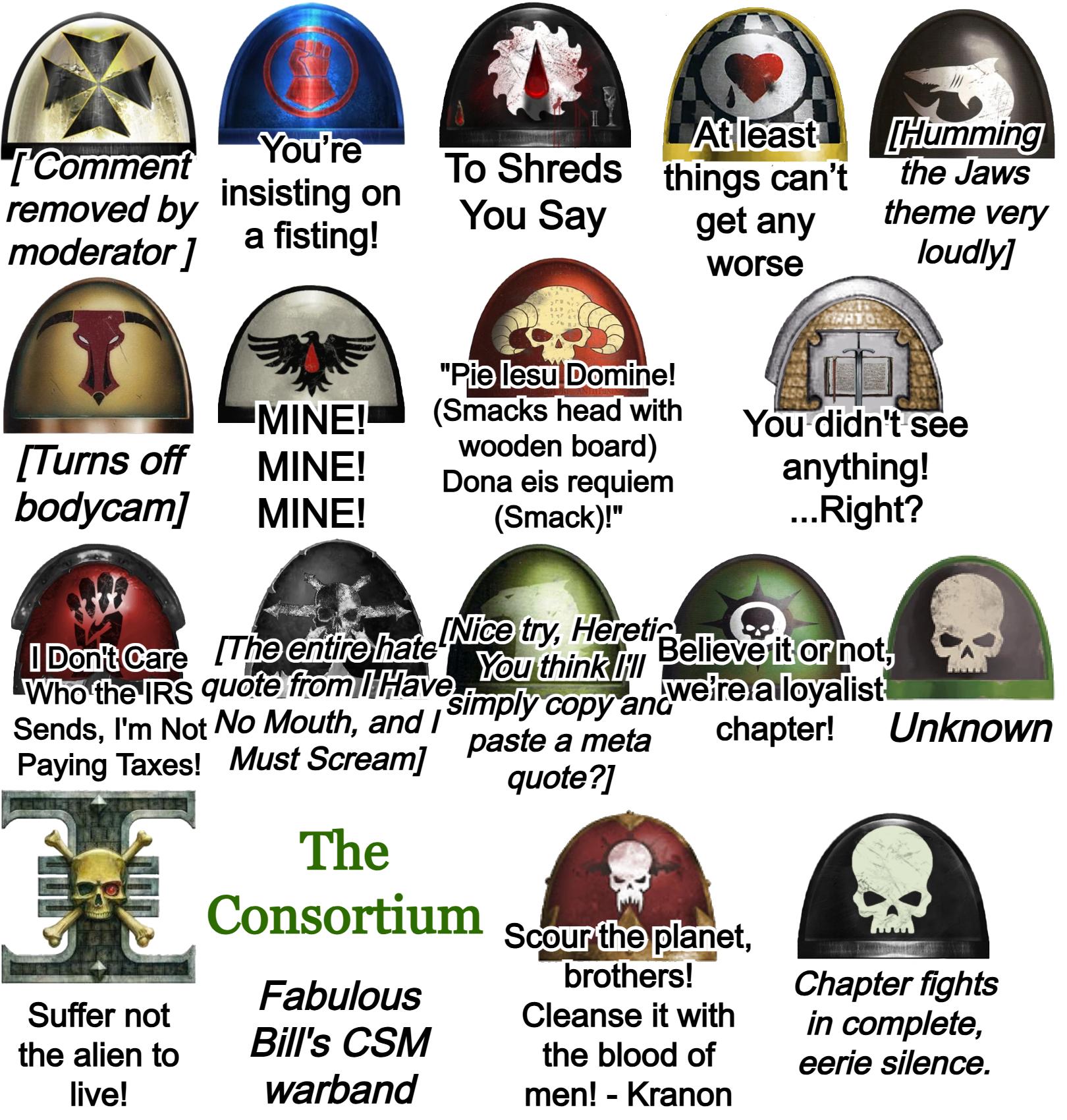 Day 14: "Believe it or not, we’re a loyalist chapter!" has been voted ...