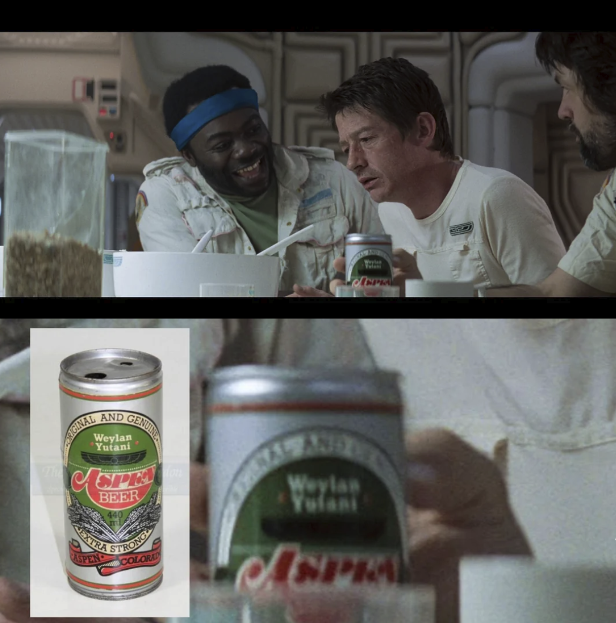During the dinner scene in the first Alien (1979), it can be noted that ...