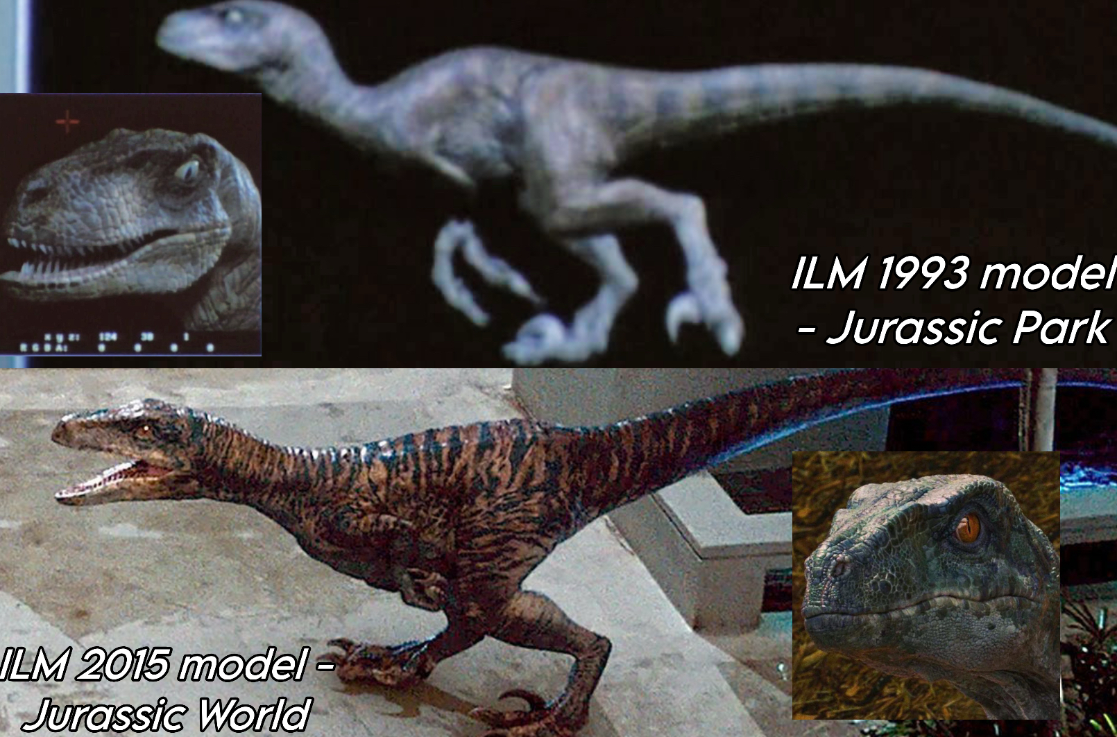 Jurassic park raptor CGI model comparison | Know Your Meme