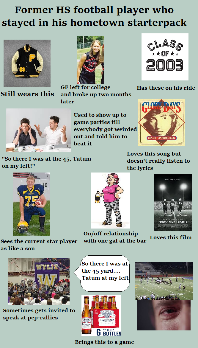 Former HS football player who stayed in his hometown starterpack | /r ...