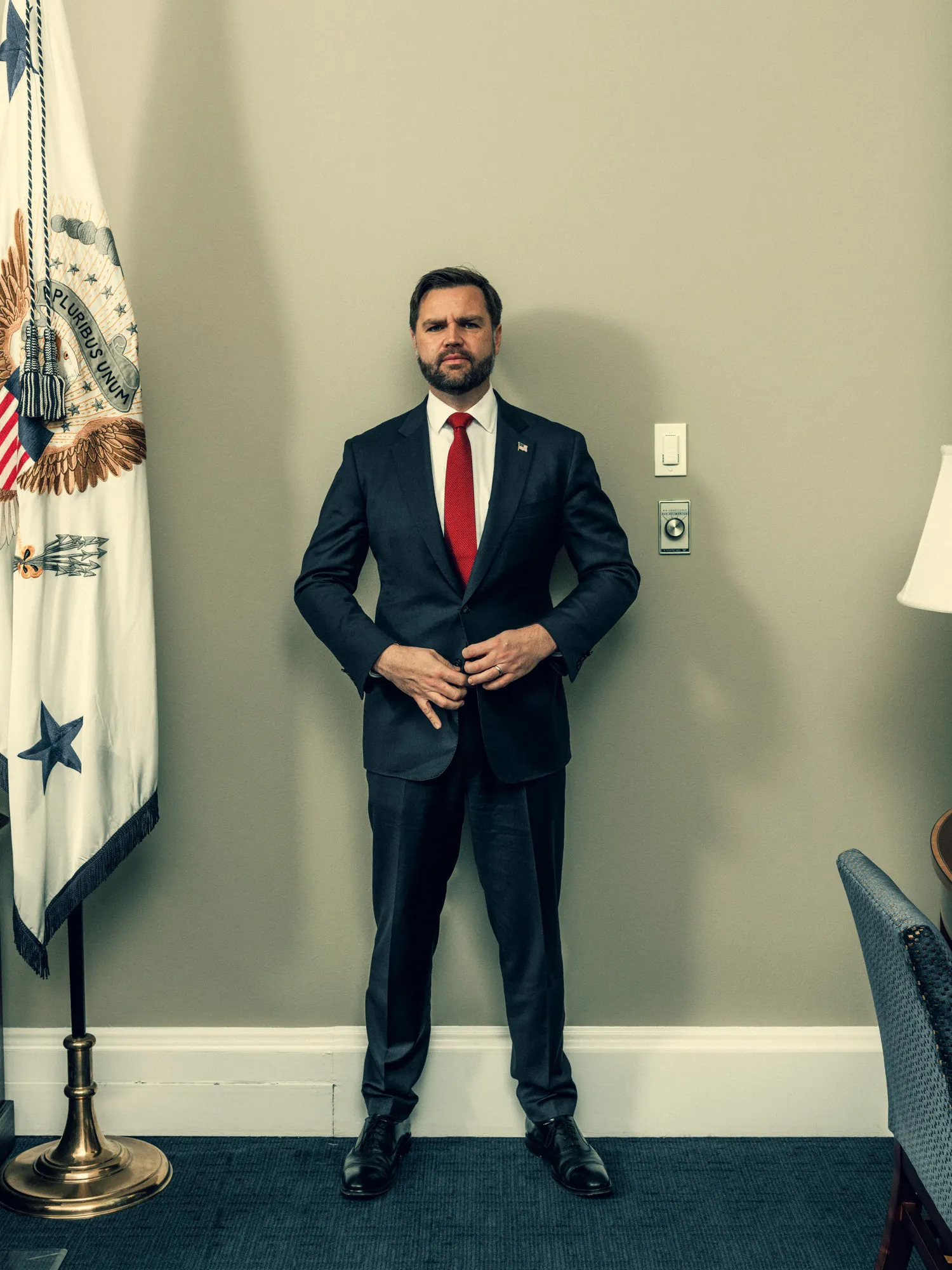 JD Vance near light switch for height reference by Vanity Fair | Know ...