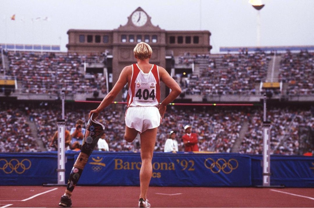 Paralympian getting ready for his high jump in Barcelona, 1992 | Know ...